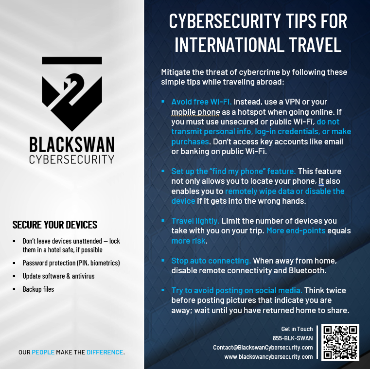 Cybersecurity Tips for International Travel - Blackswan Cybersecurity